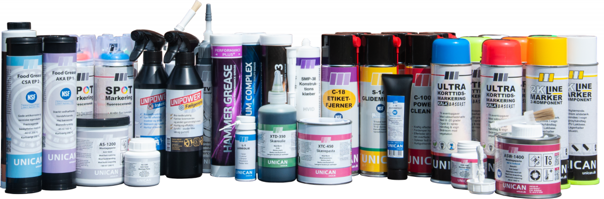 Benzin - Spray - Smøremidler - Rens - Lim - RIBO ApS